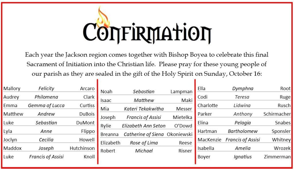 Confirmation 2022 – St. John the Evangelist Catholic Parish