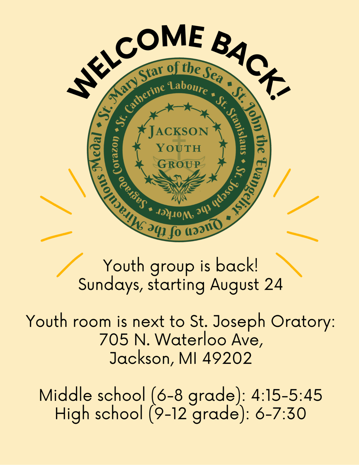 Youth Group is Back, Welcome Back… – St. John the Evangelist Catholic ...