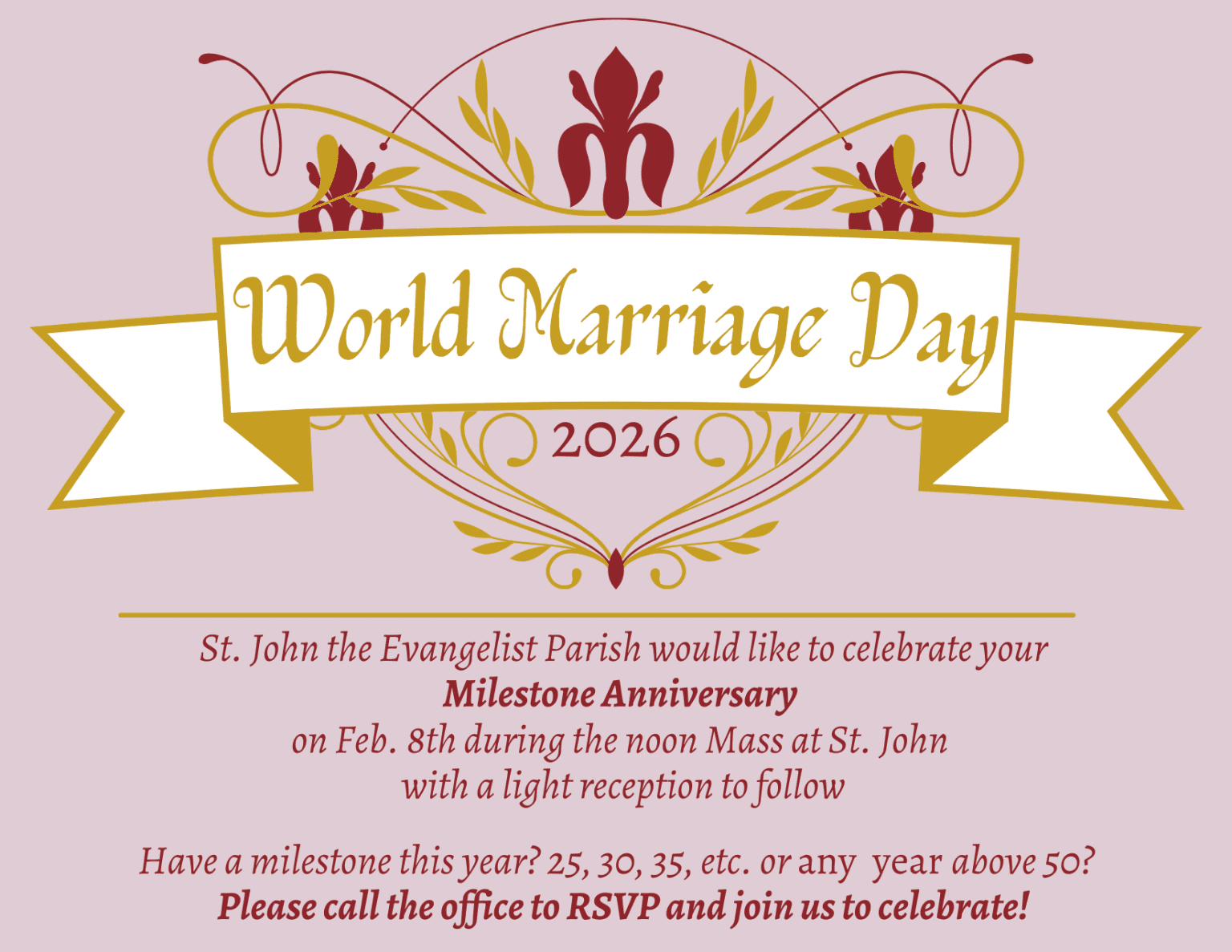 World Marriage Day, February 8, 2026 – St. John the Evangelist Catholic ...